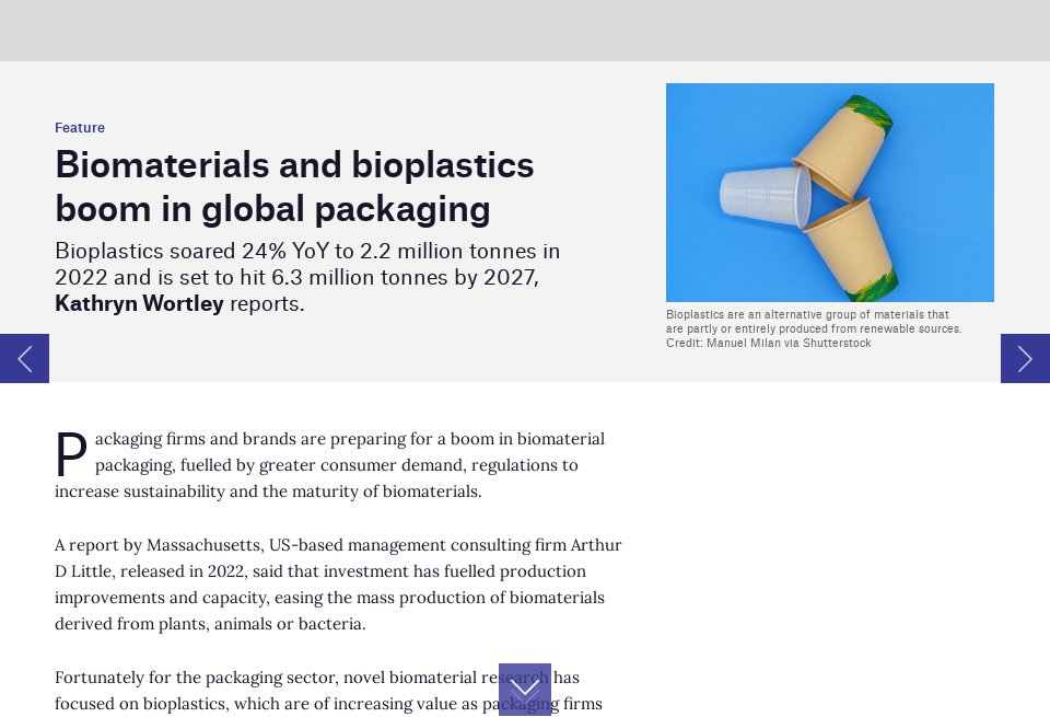 Biomaterials and bioplastics boom in global packaging - Inside ...