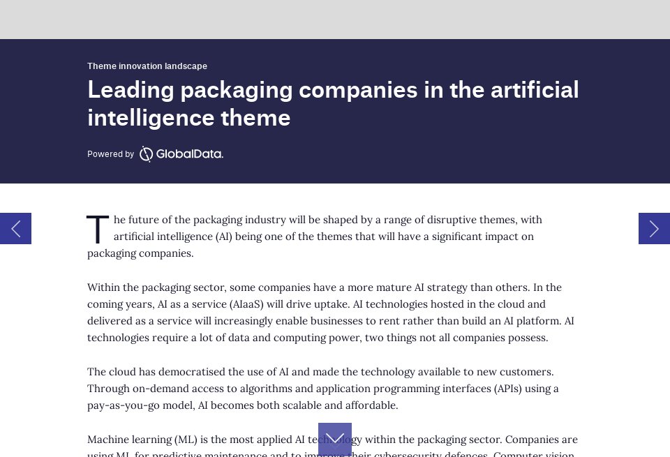 Leading packaging companies in the artificial intelligence theme ...