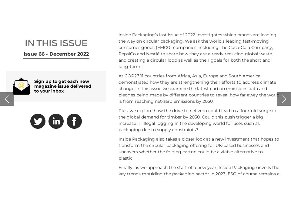 In this issue - Inside Packaging | Issue 66 | December 2022
