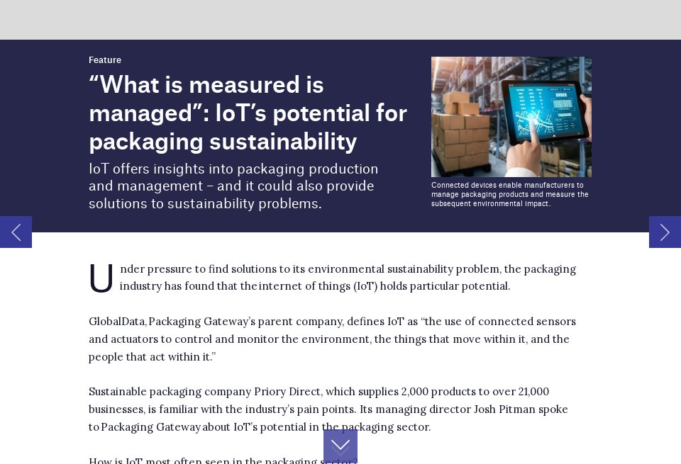 “What is measured is managed”: IoT’s potential for packaging sustainability - Inside Packaging ...