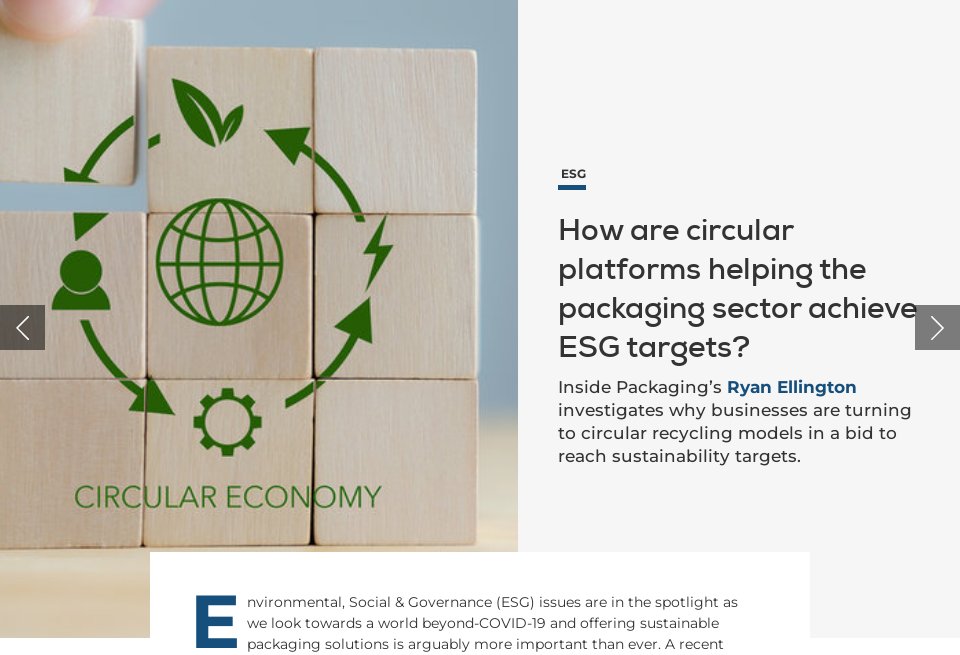 Circular platforms and ESG targets - Inside Packaging | Issue 64 | June ...