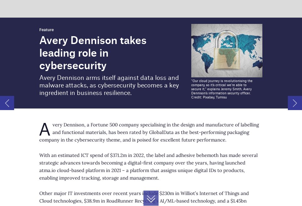 Avery Dennison takes leading role in cybersecurity - Inside Packaging | Issue 69 | June 2023