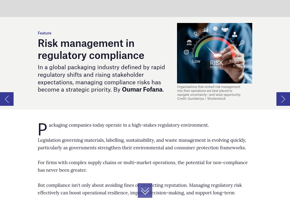 Risk management in regulatory compliance - Inside Packaging | Issue 78 ...