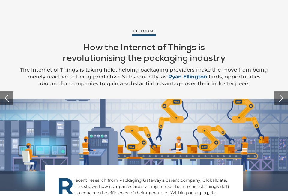 The Internet of Things - Revolutionising packaging - Inside Packaging ...