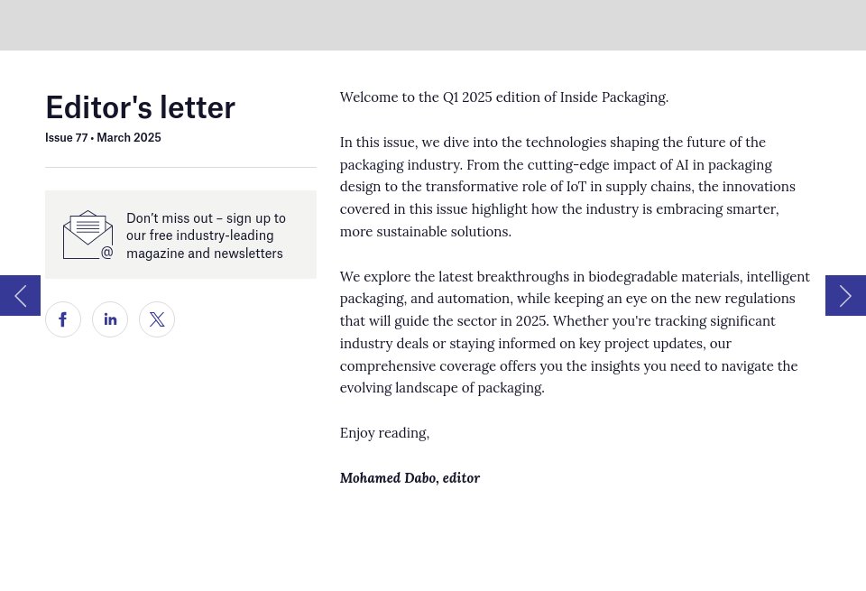 Contents - Inside Packaging | Issue 77 | March 2025