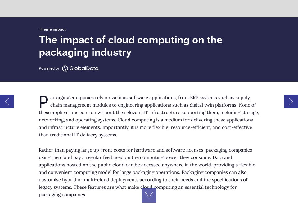 The impact of cloud computing on the packaging industry - Inside ...