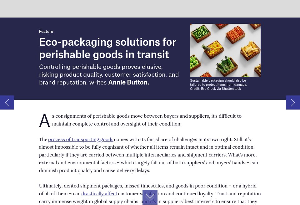 Eco-packaging solutions for perishable goods in transit - Inside ...
