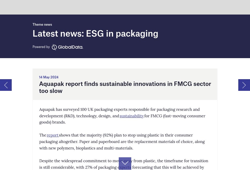 Latest news: ESG in packaging - Inside Packaging | Issue 74 | May 2024