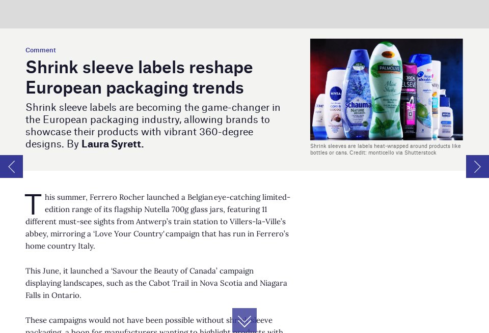 Shrink sleeve labels reshape European packaging trends - Inside ...