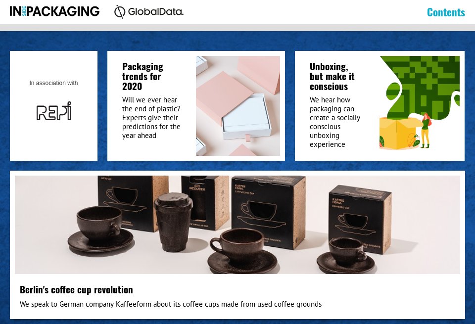 Contents - Inside Packaging | Issue 50 | January 2020