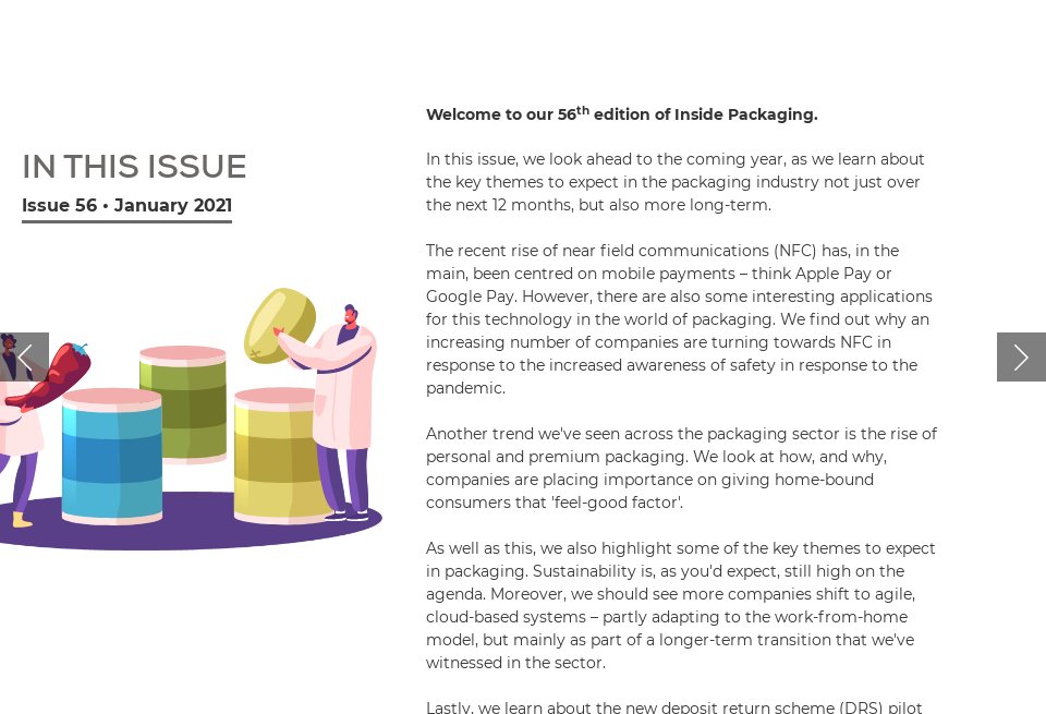 In this issue - Inside Packaging | Issue 56 | January 2021