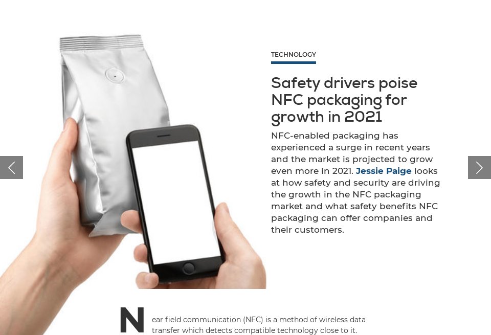 Safety drivers poise NFC packaging for growth in 2021 - Inside ...