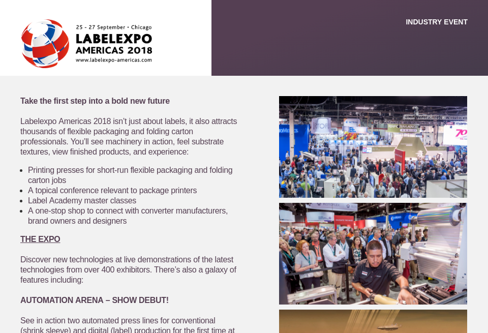 Event: LabelExpo Americas - Inside Packaging | Issue 41 | July 2018