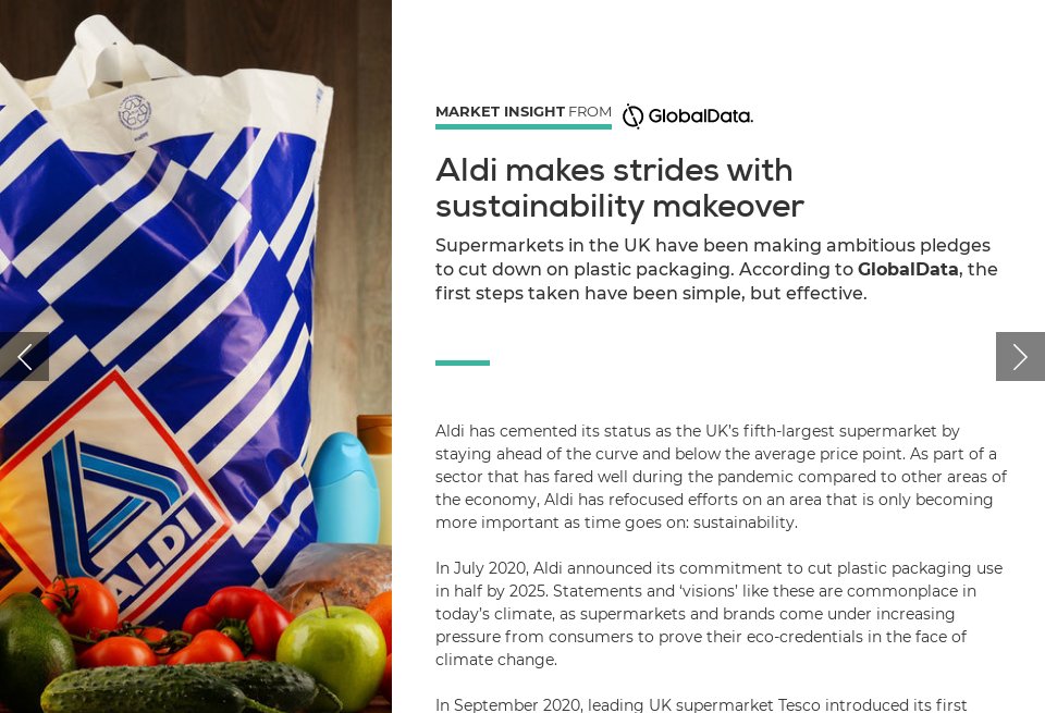 Aldi makes strides with sustainability makeover - Inside Packaging ...