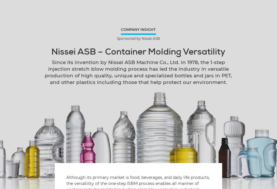 Nissei ASB Company Insight - Inside Packaging | Issue 58 | May 2021
