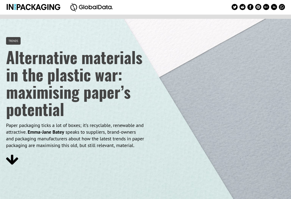 Alternative materials in the plastic war: maximising paper’s potential ...