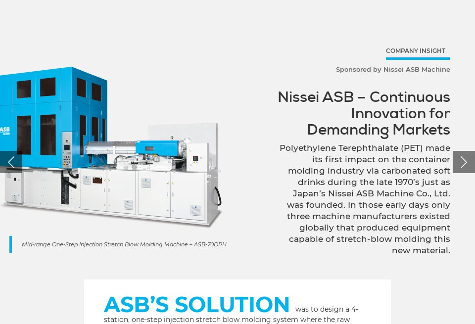Nissei ASB Company Insight - Inside Packaging | Issue 55 | November 2020