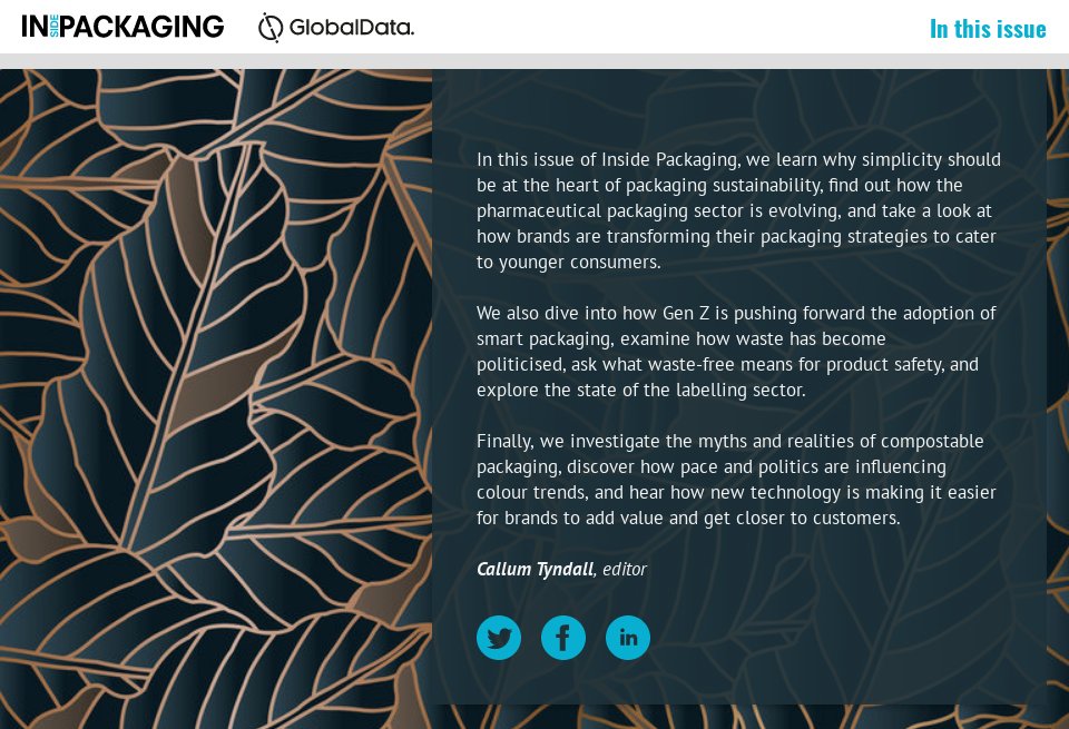 In this issue - Inside Packaging | Issue 48 | September 2019