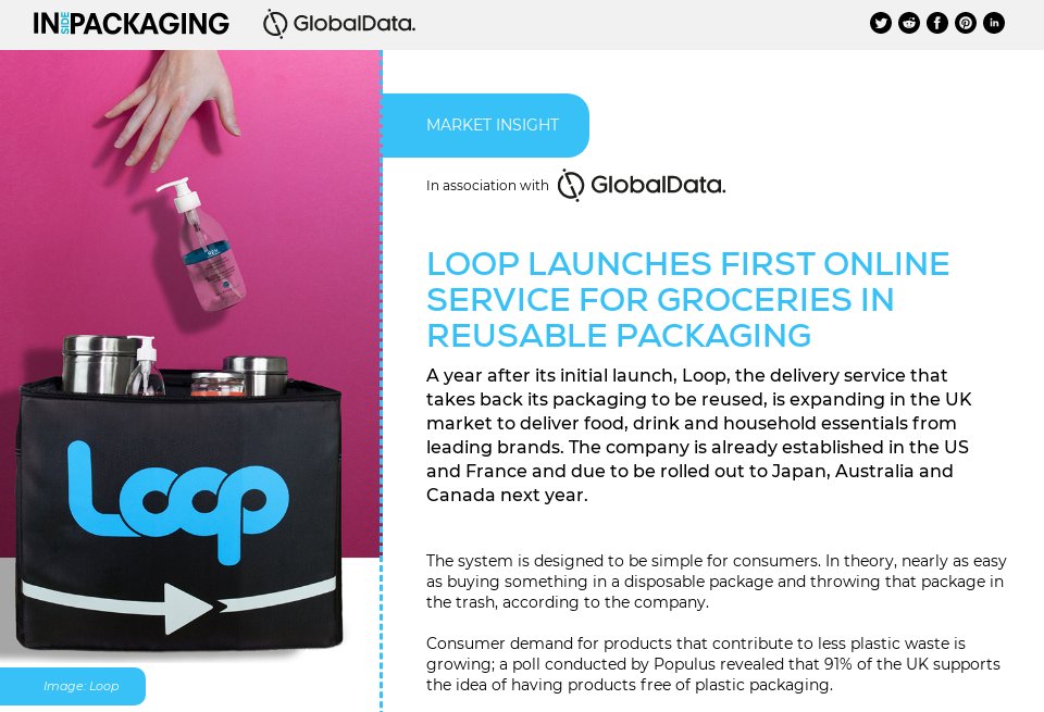 Loop launches first online service for groceries in reusable packaging ...
